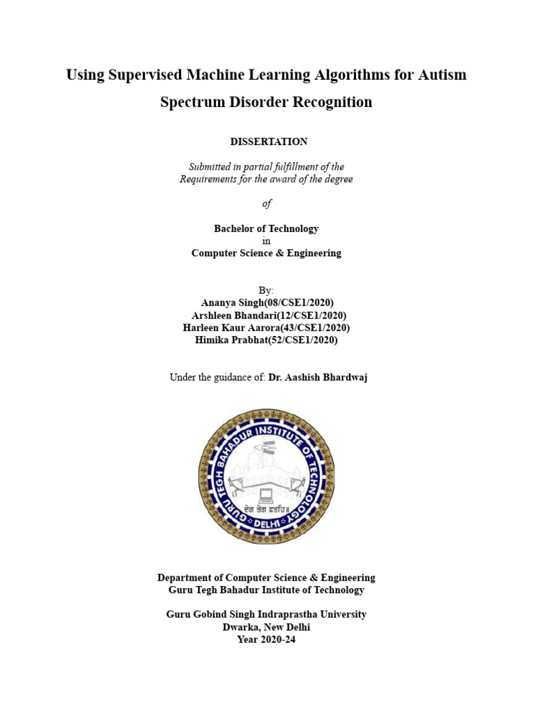 Minor Project | PDF | Autism Spectrum | Machine Learning
