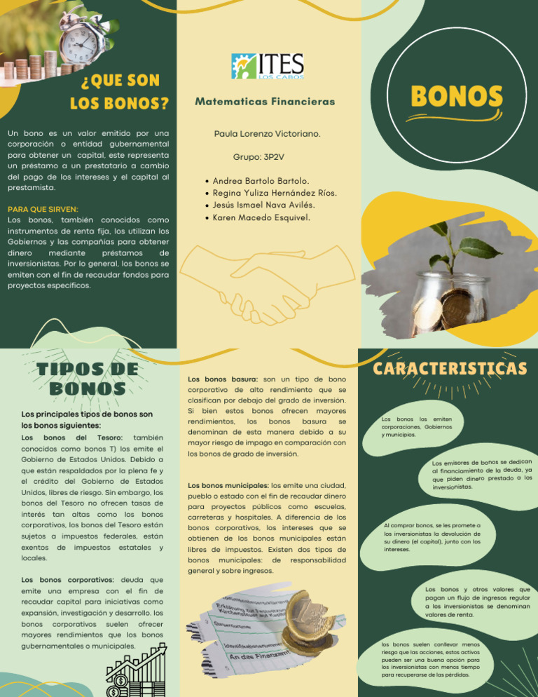 Triptico BONOS | PDF | Bono municipal | Bonos corporativos