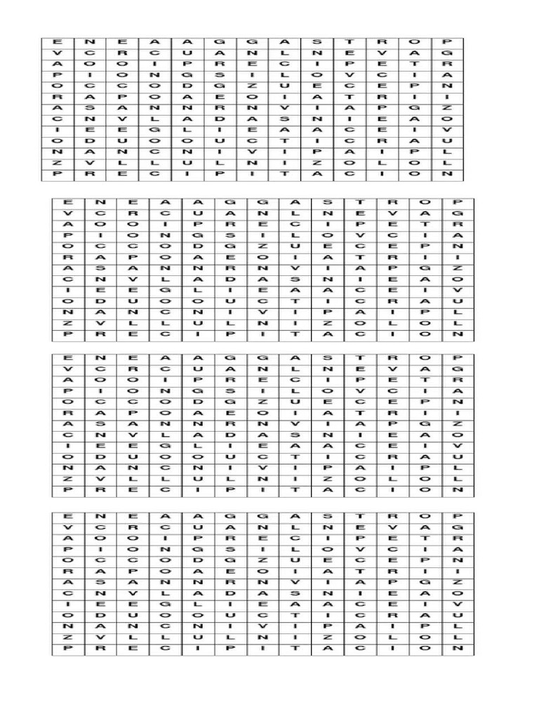Sopa de Letras Ciclo Del Agua | PDF