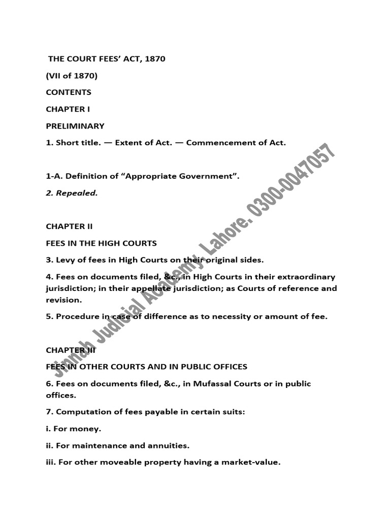 The Court Fees Act 1870 June 2023 | PDF | Leasehold Estate | Probate