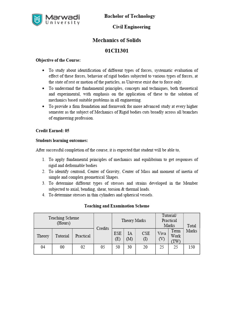 01ci1301 Mos | PDF | Stress (Mechanics) | Bending