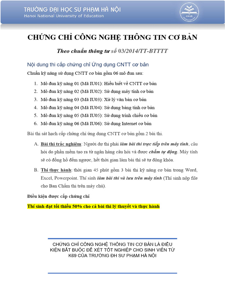 Chứng chỉ CNTT-TT03 | PDF