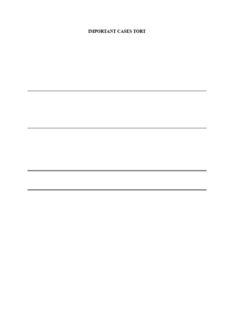Cases Tort(Midterm) | PDF | Negligence | Tort