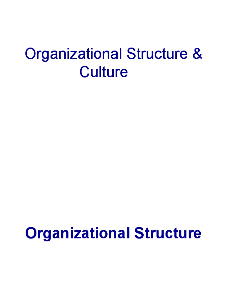 Structure and Culture | PDF