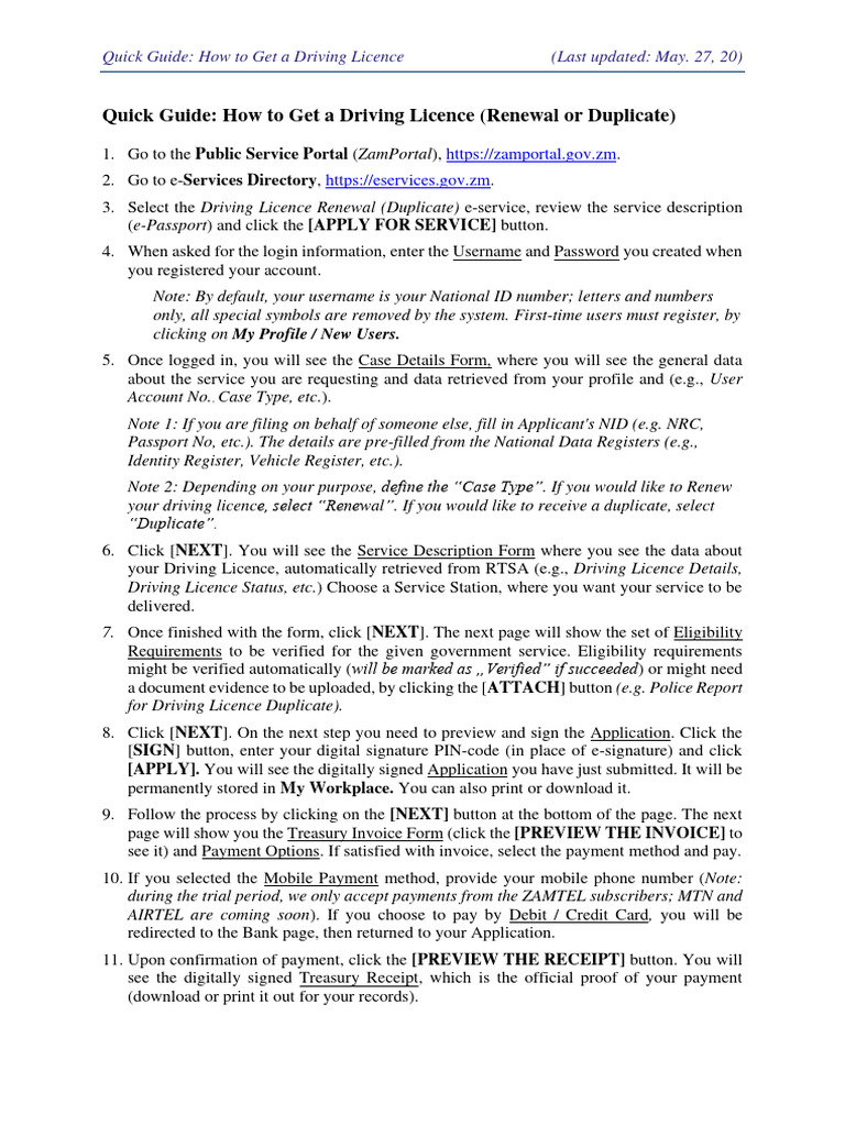 RTSA Driving-License Quick-Guide | PDF | Payments | Receipt