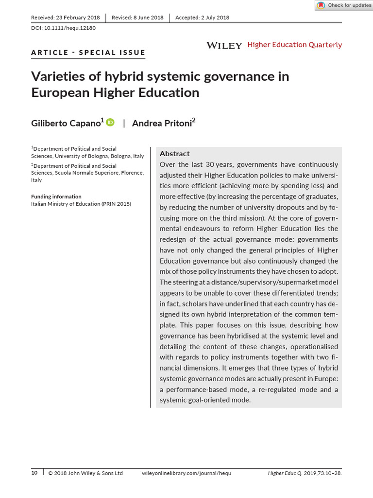 Hybrid Governance in EU Higher Ed | PDF | Governance | Taxes