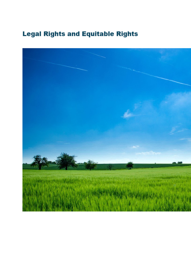 Legal Vs Equitable Rights | PDF | Easement | Leasehold Estate