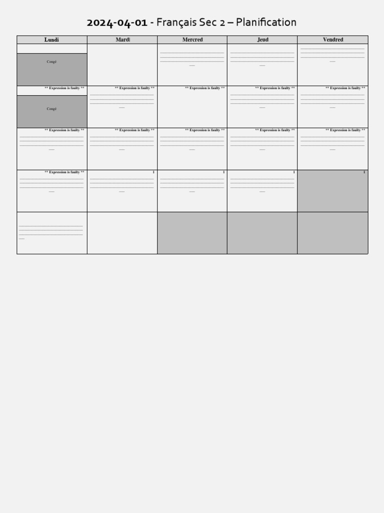 Planification FRANCAIS | PDF