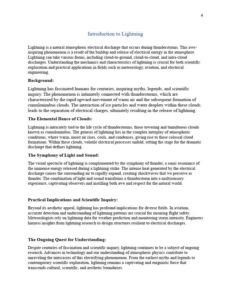 Introduction to Lightning | PDF | Lightning | Thunderstorm