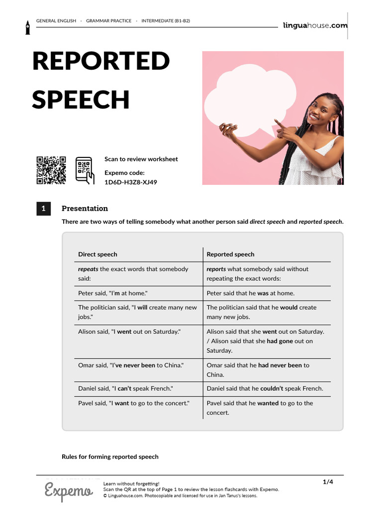 Reported Speech British English Student | PDF | Linguistics