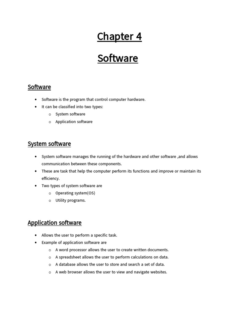 Chapter 4 (Software) | PDF | Operating System | Process (Computing)