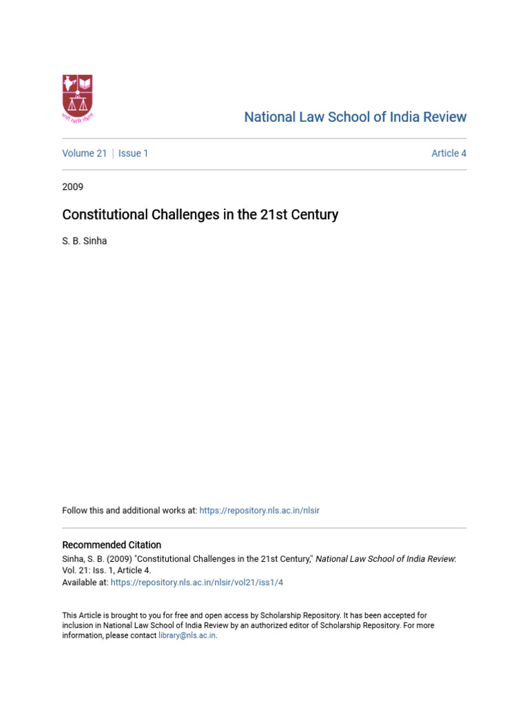 Constitutional Challenges in India 21st Century | PDF | Alternative ...