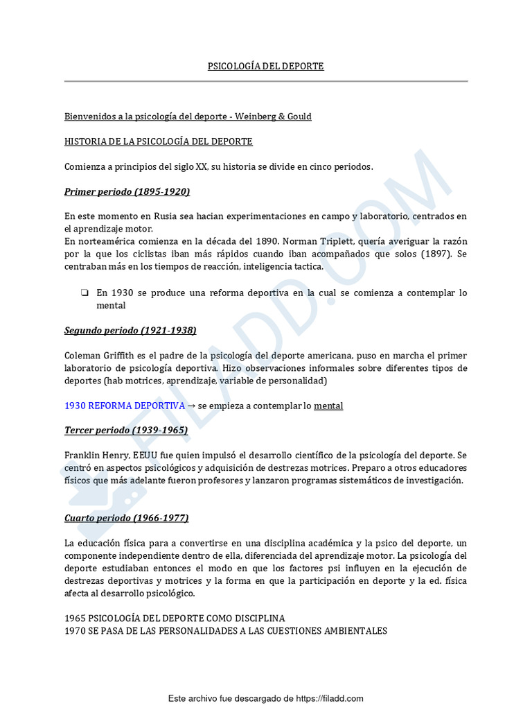 PSICOLOGIA DEL DEPORTE | PDF | Las emociones | Motivacional