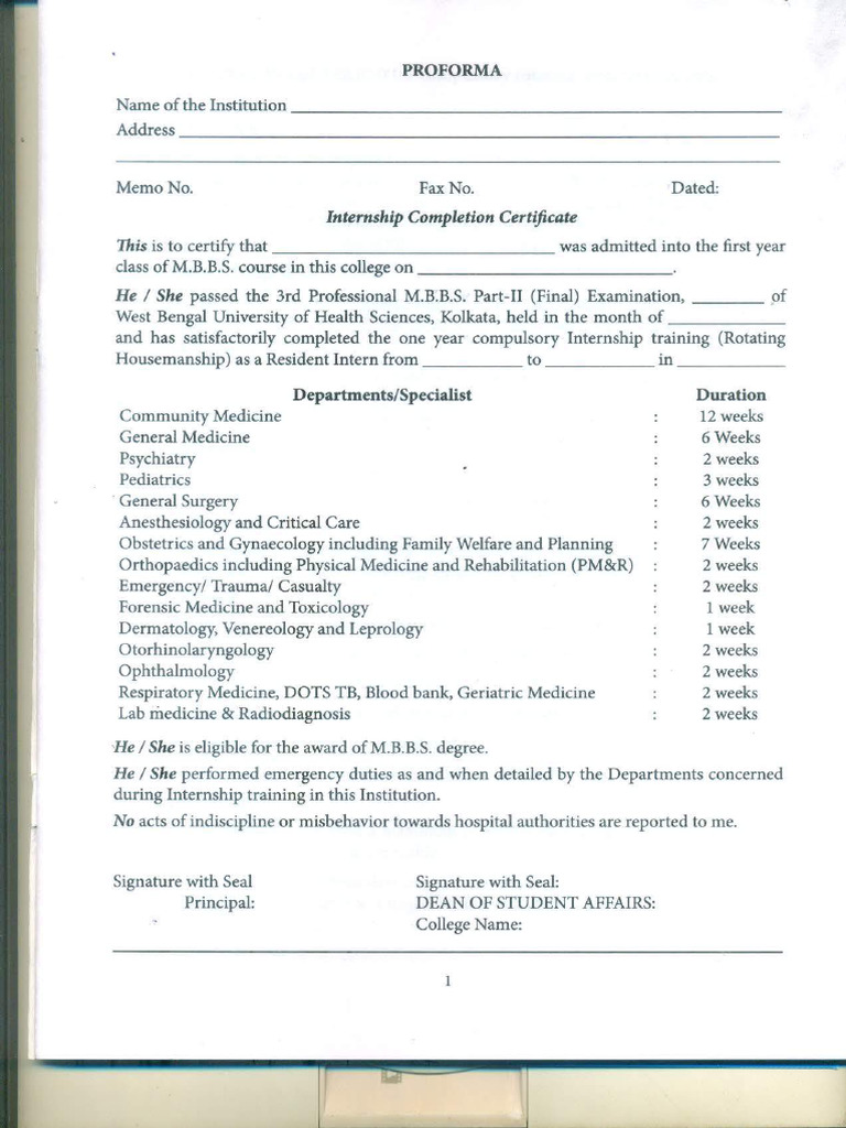 WBUHS Internship Assessment Book As Per CBME Guidelines Compressed | PDF