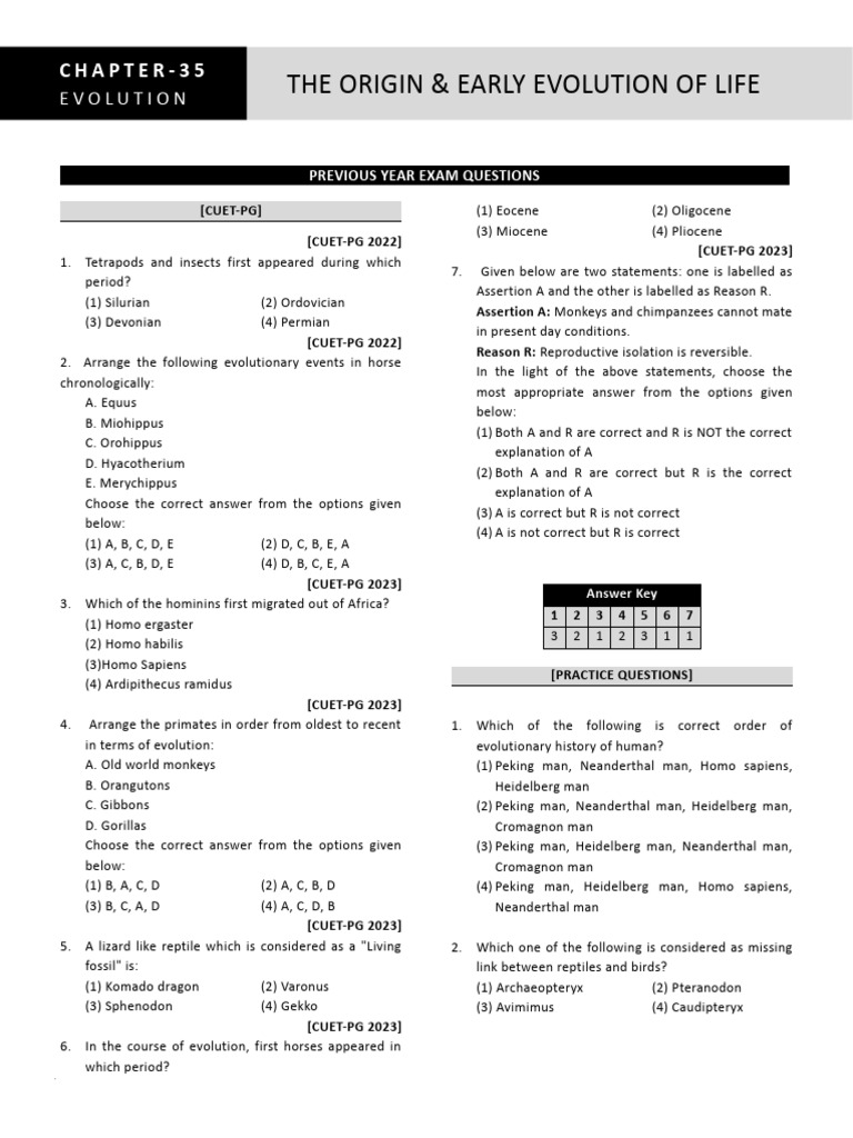 Chapter-35 (The Origin - Early Evolution of Life) | PDF | Homo