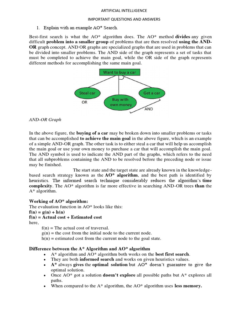 AI Important Questions | PDF | Applied Mathematics | Algorithms