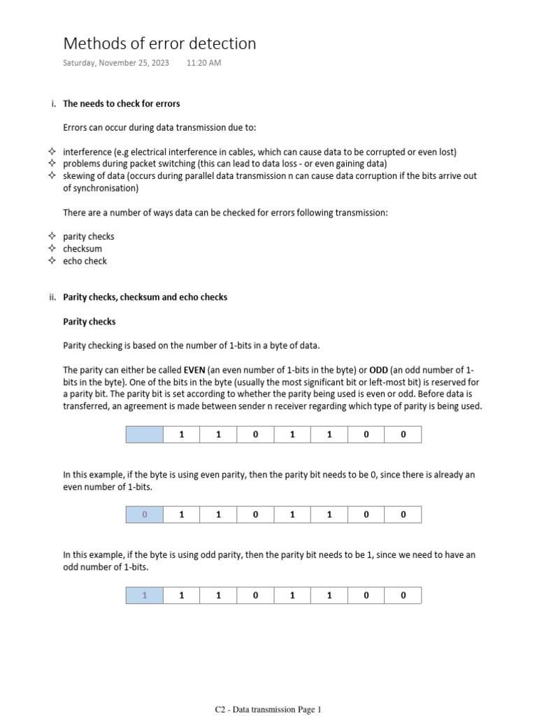 Chapter 2 - Data Transmission | PDF | Error Detection And Correction ...