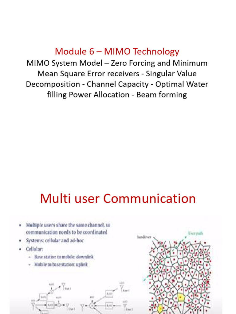 Module 6 – MIMO Technology | PDF | Mimo | Telecommunications Engineering