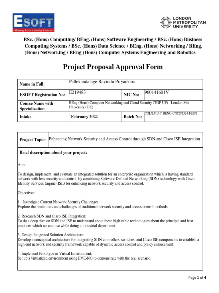E219483 - Final - Project - Proposal - Approval - Form 2024 | PDF | Computer Network | Computer ...