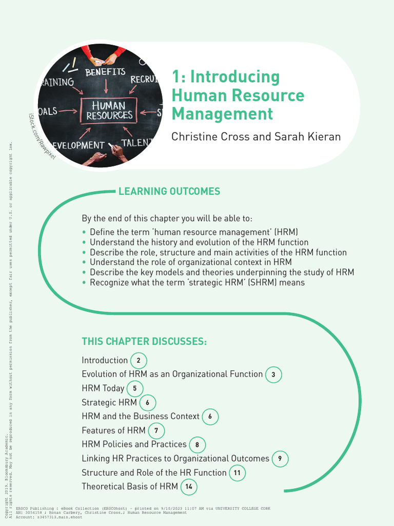 Chapter 1 (Carbery & Cross) | PDF | Human Resource Management | Human Resources