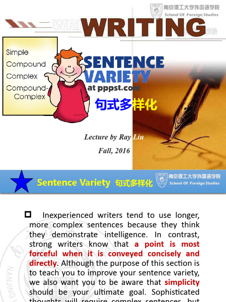 Sentence Variety and Structure Guide | PDF | Sentence (Linguistics ...