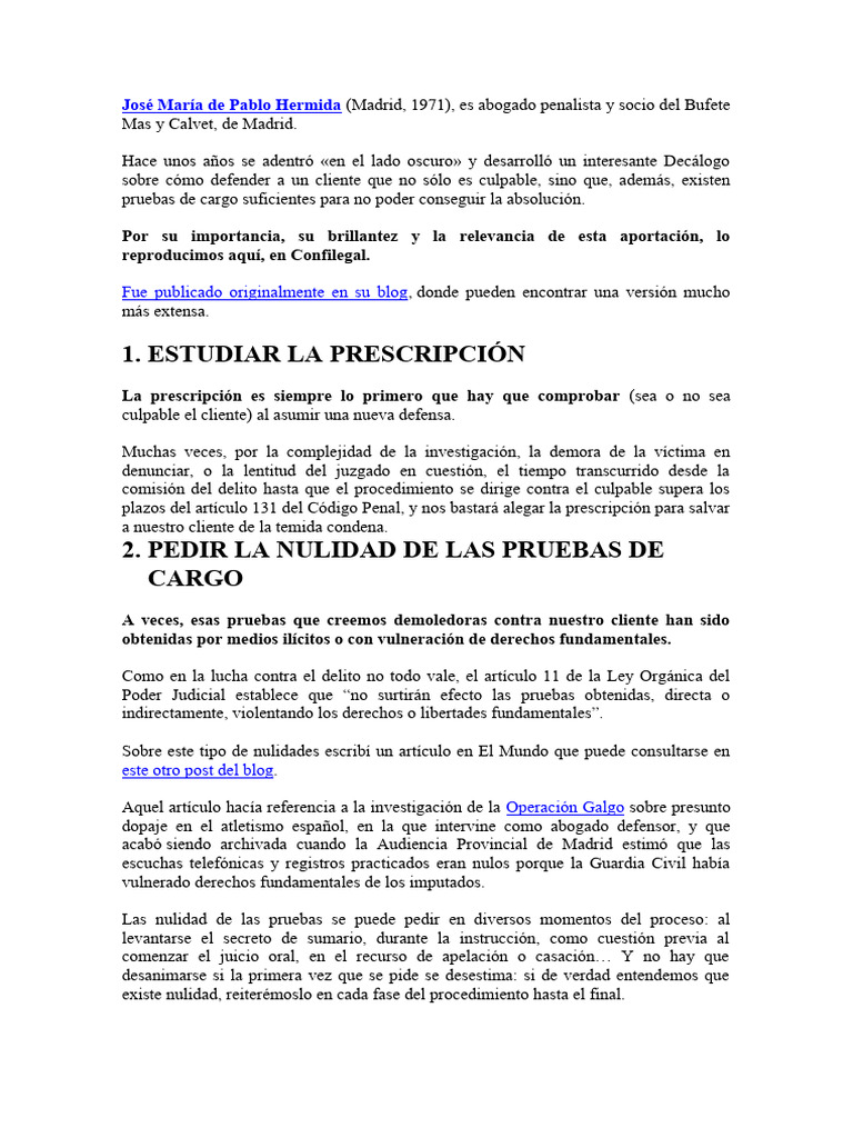 CONFILEGAL. José María de Pablo Hermida | PDF | Estatuto de ...