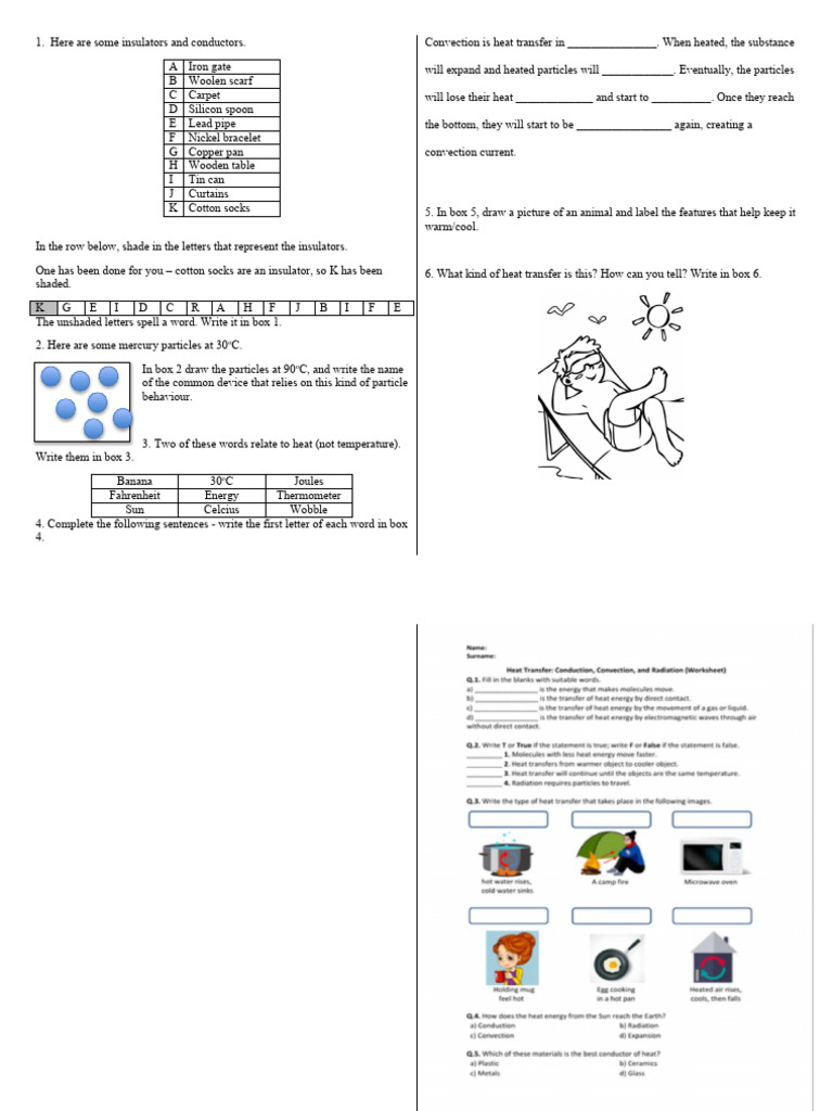 Heat Transfers Question Sheet | PDF