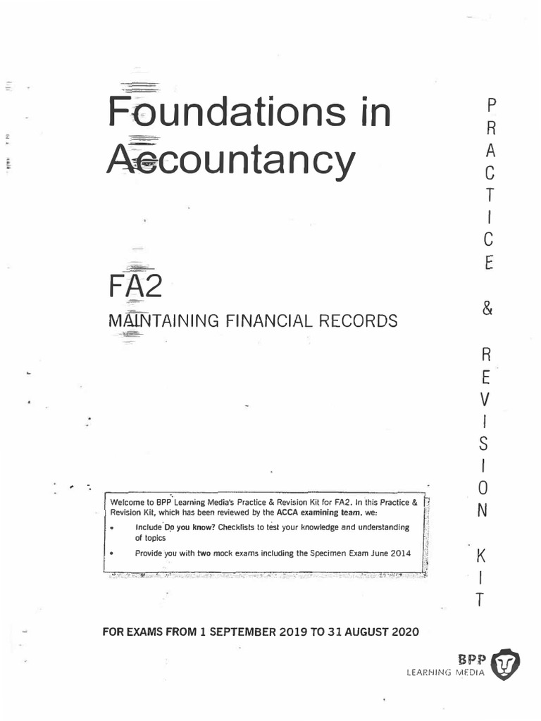 Fa2 Kit BPP 2023 | PDF | Qualifications