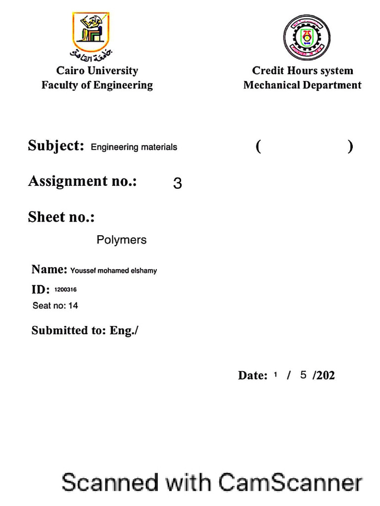 Polymers Assignment | PDF