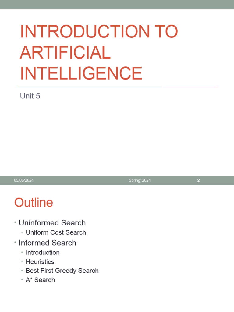 Unit 5 - Informed Search | PDF | Graph Theory | Algorithms And Data Structures