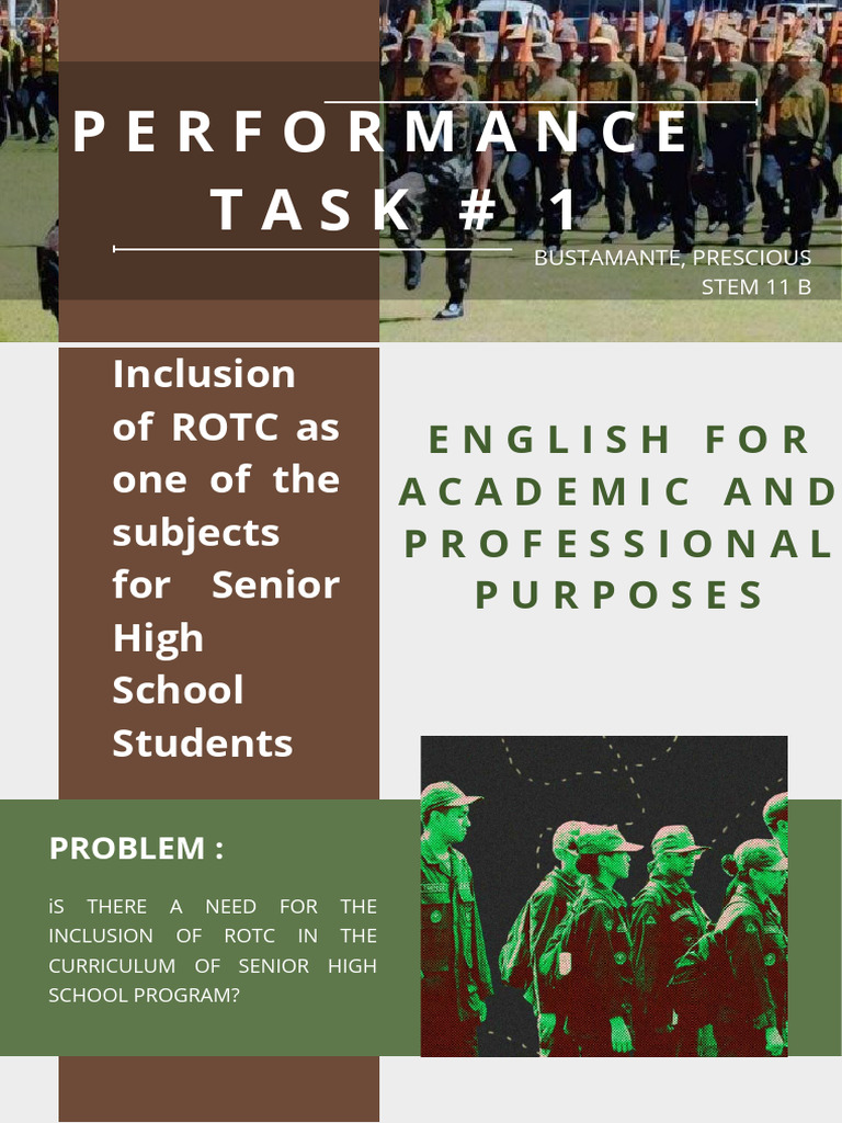 Benefits of ROTC in Senior High Curriculum | PDF | Reserve Officers ...