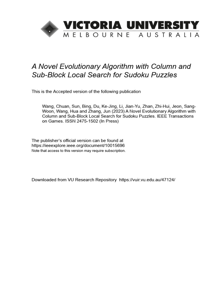 A Novel Evolutionary Algorithm With Column and Sub-Block Local Search ...
