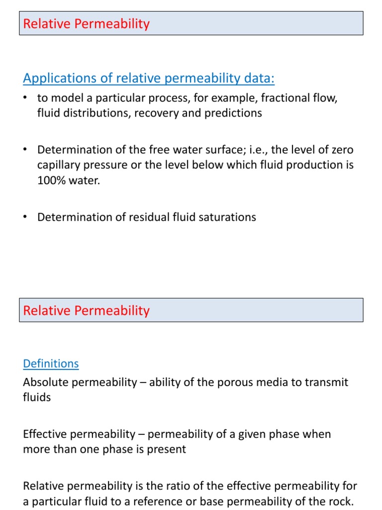 Relative Permeability | PDF | Permeability (Earth Sciences) | Fluid ...