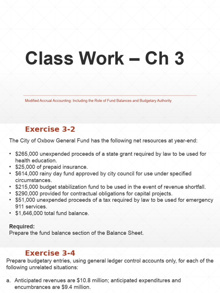 Class Work – Ch 3 - Tagged 2 | PDF | Fund Accounting | Government Finances