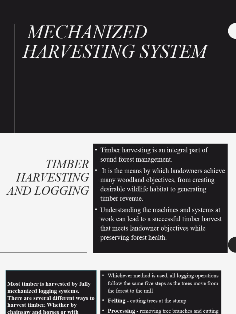 Mechanized Timber Harvesting | PDF | Logging | Lumber