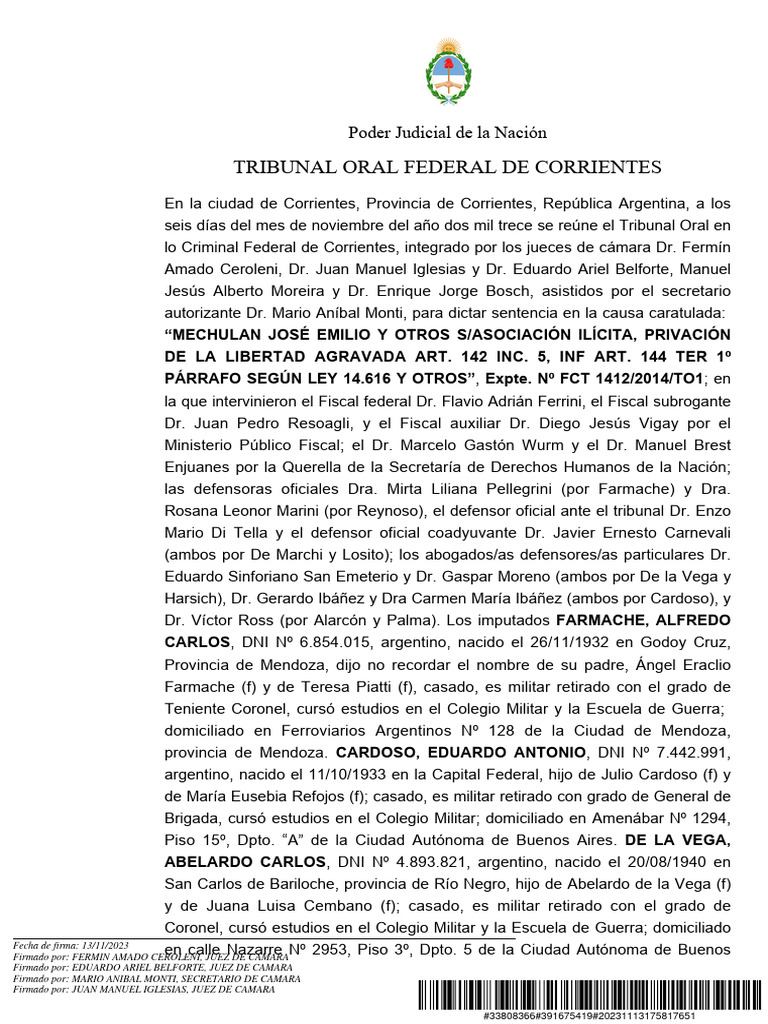 Juicio por Asociación Ilícita en Corrientes | PDF | Queja | Fiscal