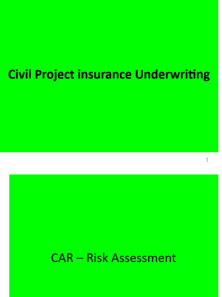 5.1.1 CAR - Risk Assessment Underwriting and Rating | PDF | Risk ...
