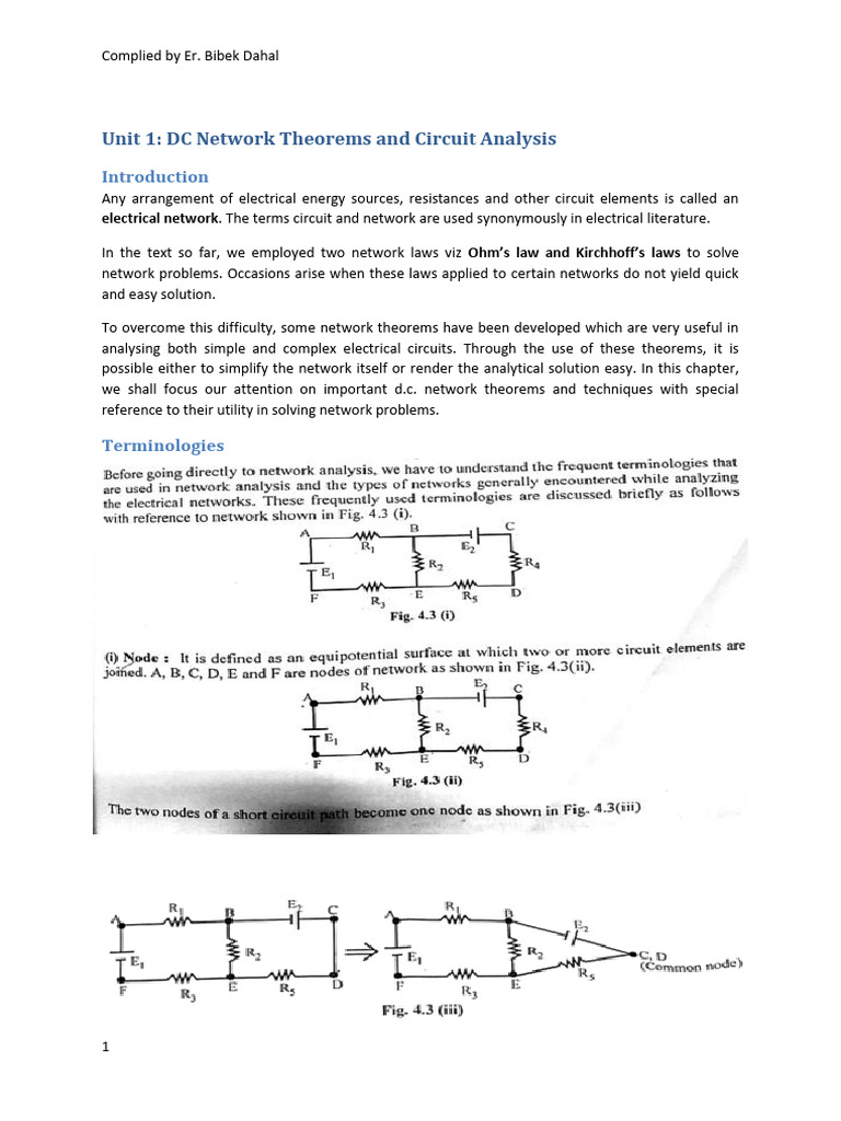 Unit 1 | PDF | Electrical Network | Electromagnetism