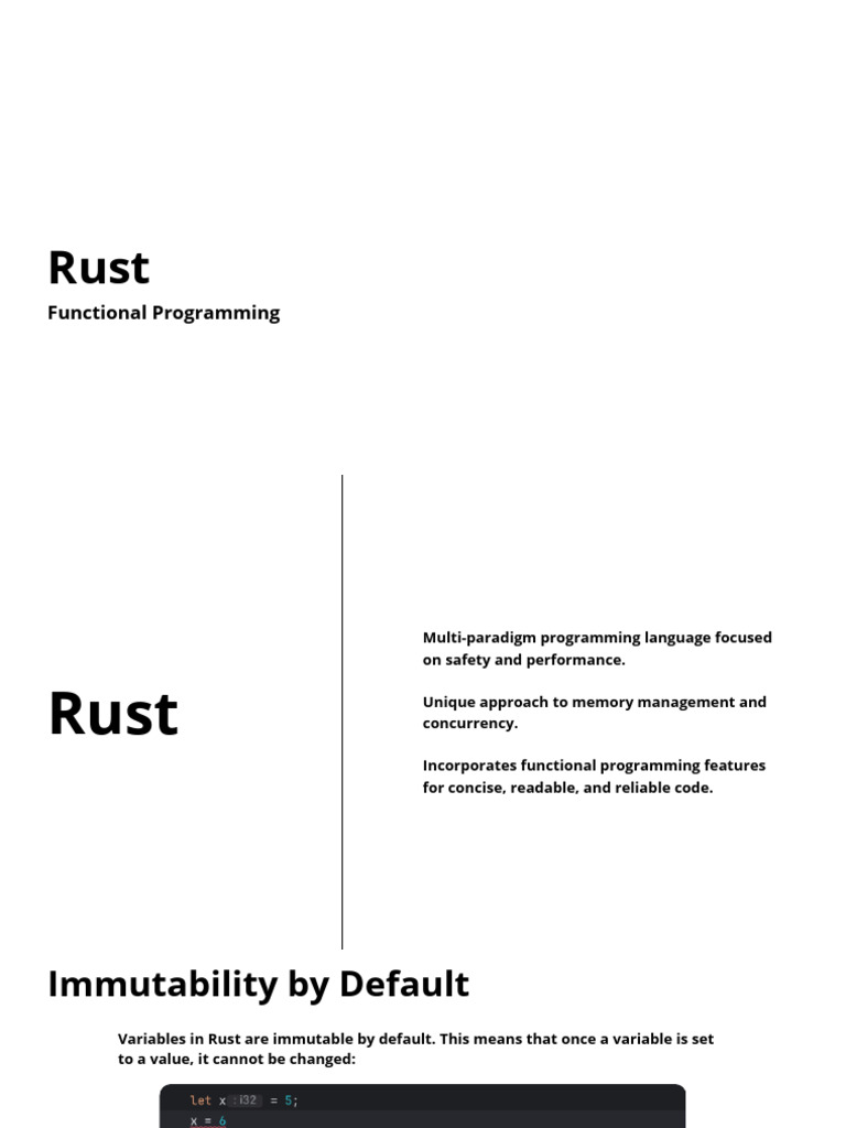 Rust as Functional programming language | PDF | Functional Programming | Computer Programming