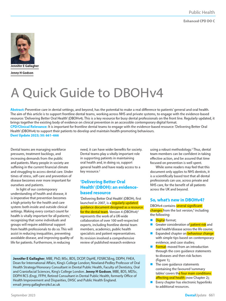 DBOH | PDF | Preventive Healthcare | Dentistry