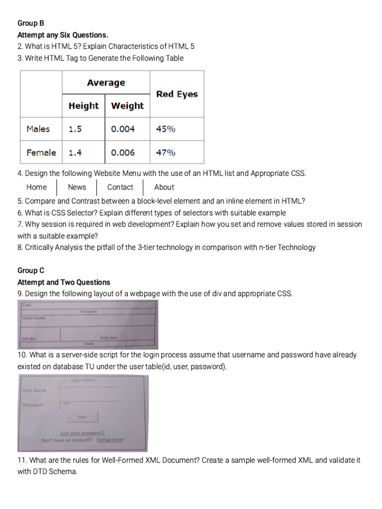 Yearly BCA Old Question Papers of Third Semester - Web Technology | PDF Yearly BCA Old Question Papers of Third Semester - Web Technology | PDF