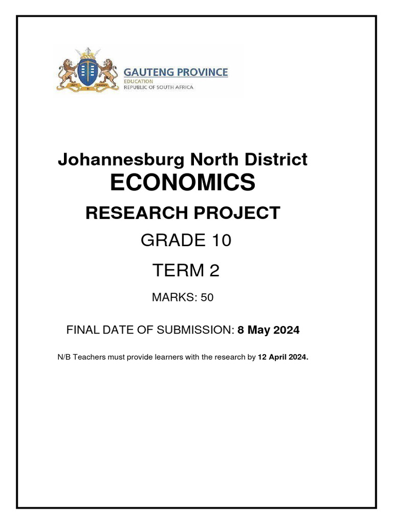 Grade 10 Project 2024 | PDF | Utility | Supply (Economics)