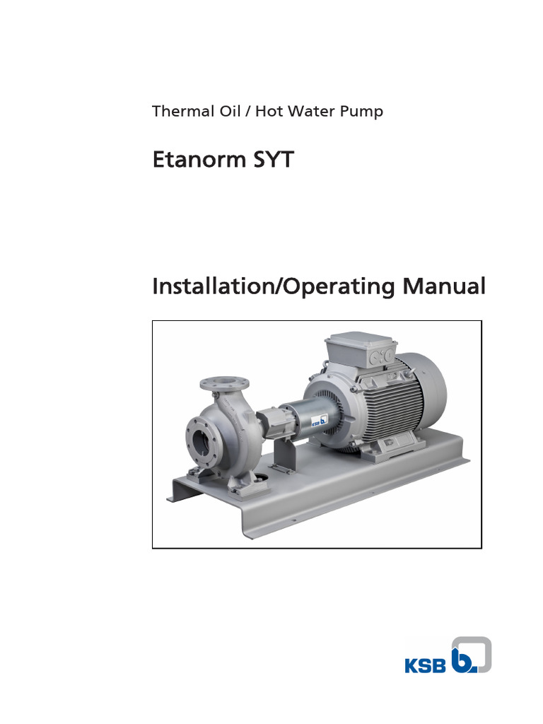 Manual 5etanorm SYT | PDF | Pump | Bearing (Mechanical)