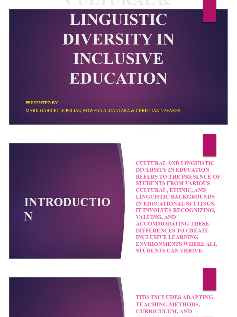 Cultural & Linguistic Diversity in Inclusive Education | PDF ... Cultural & Linguistic Diversity in Inclusive Education | PDF ...