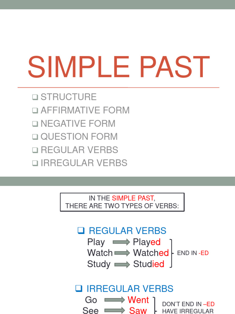 Simple Past Presentation 95263 | PDF | English Language | Grammar