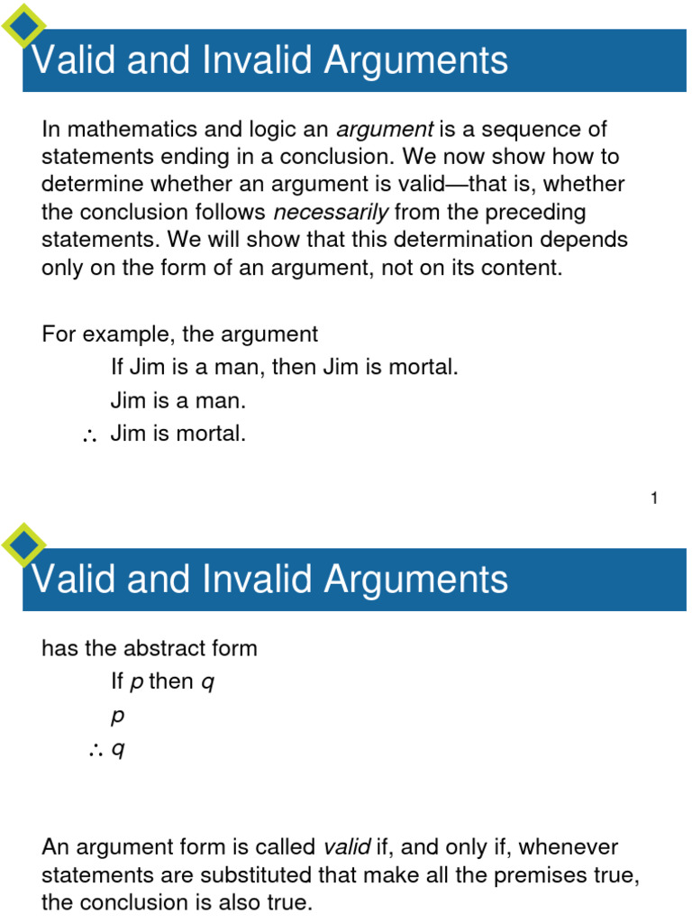 Valid and Invalid Arguments | PDF | Argument | Logical Consequence