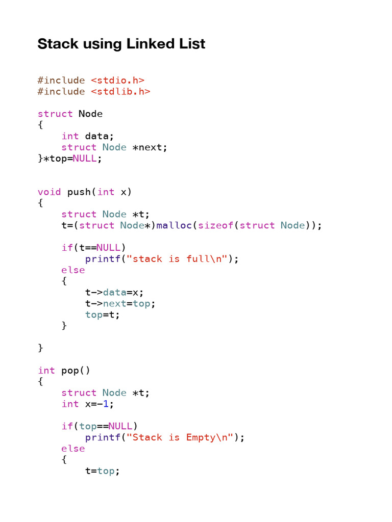 101 +Stack+LL+C | PDF