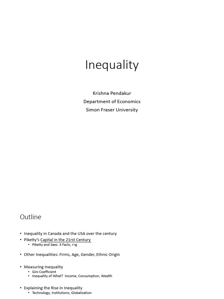 Lecture - Inequality Fall 2023 | PDF | Economic Inequality | Discrimination & Race Relations