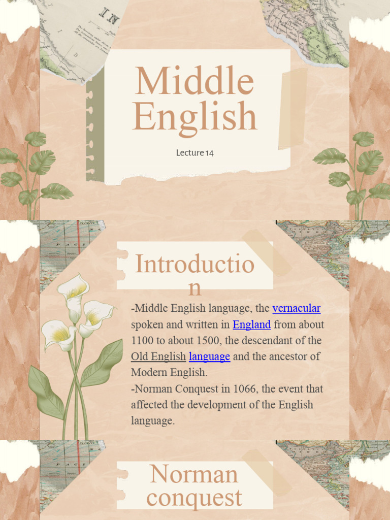 HISTORICAL GRAMMAR - MIDDLE ENGLISH | PDF | English Language | Normans