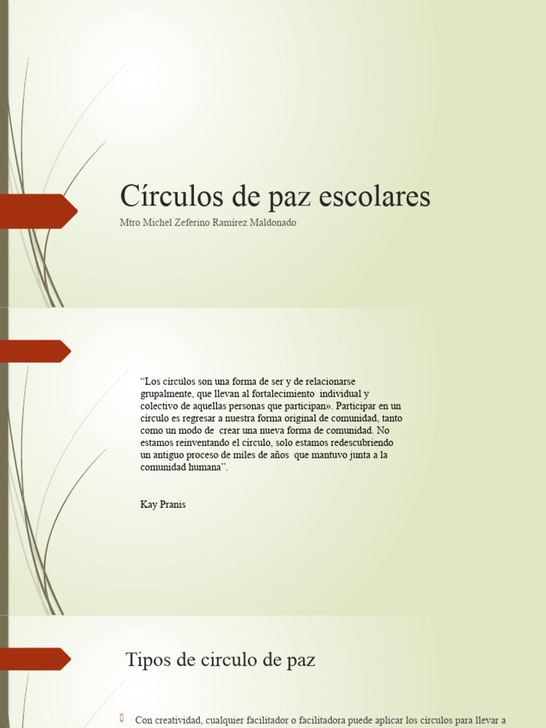 Círculos de Paz Escolares | PDF | Conflicto (proceso) | Experiencia